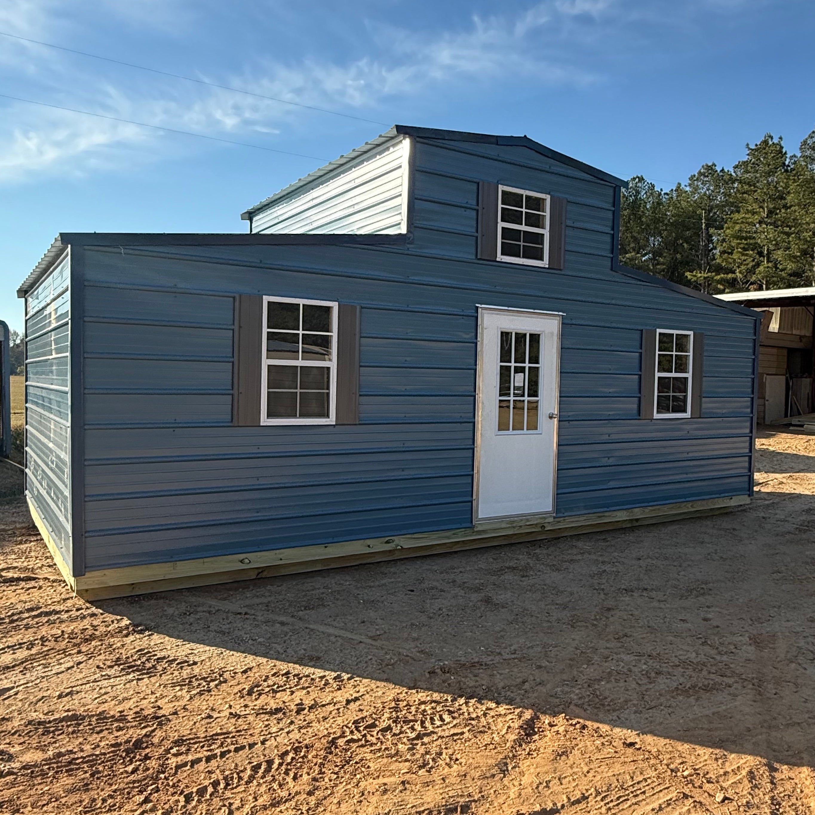 12x24 Lofted Barn Portable Building with House Wrap Included- Ocean Bl ...